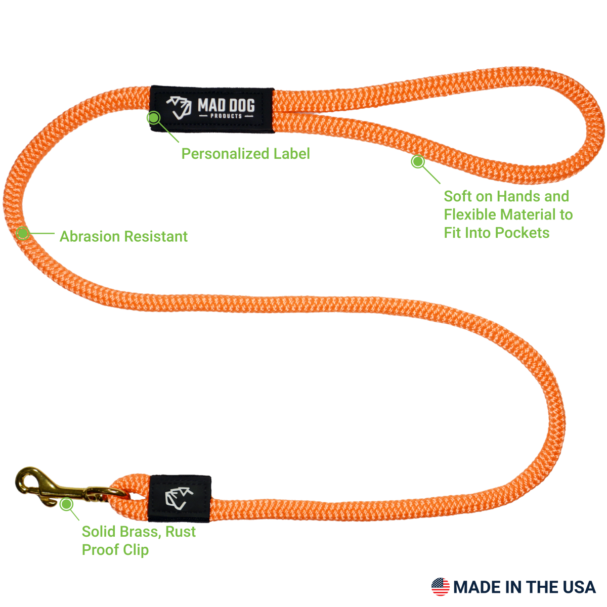 Standard Clip Leash - Premium - Mad Dog Products